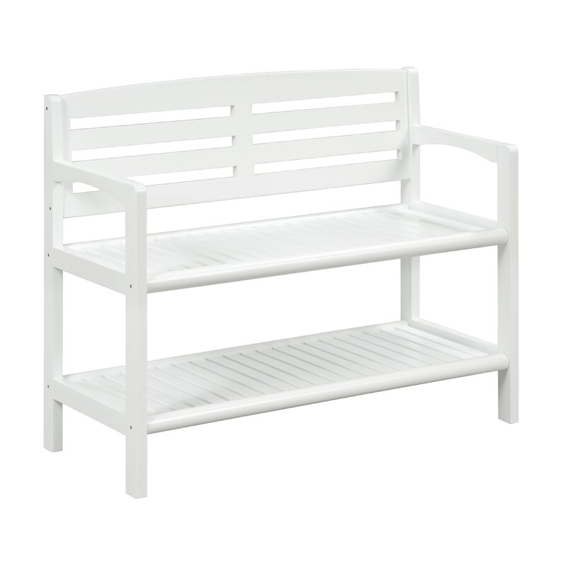 Kitia Solid Wood Shelves Storage Bench | revvvd