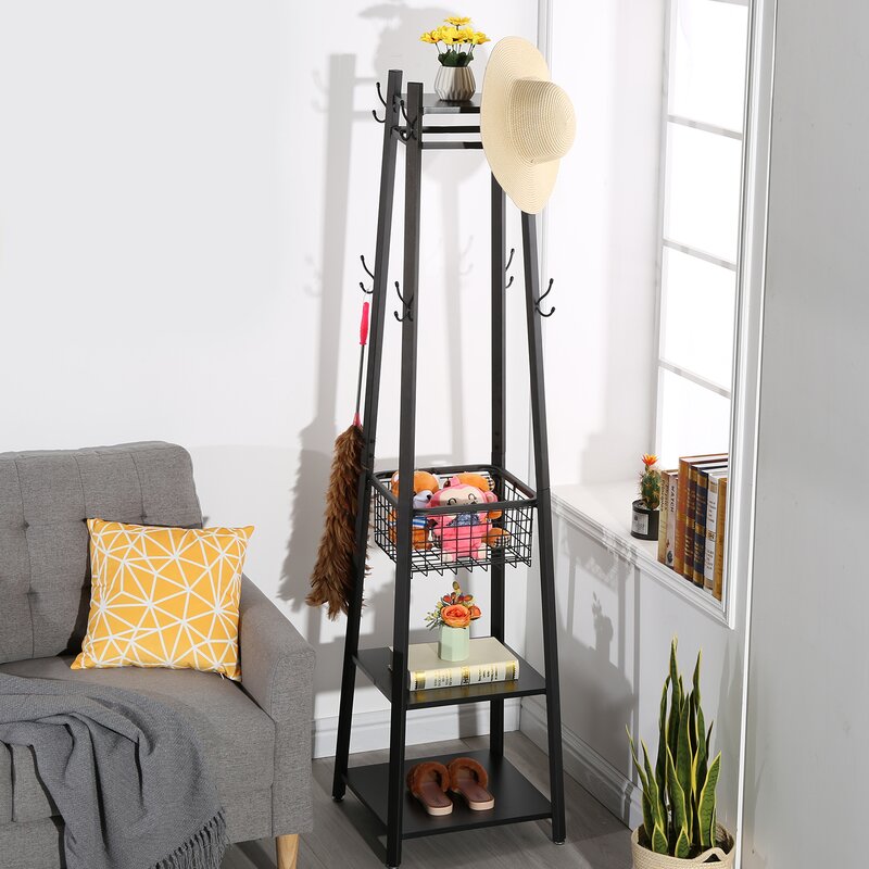 Buy Rackara Metal Coat Rack | Hooks and Shelves | revvvd