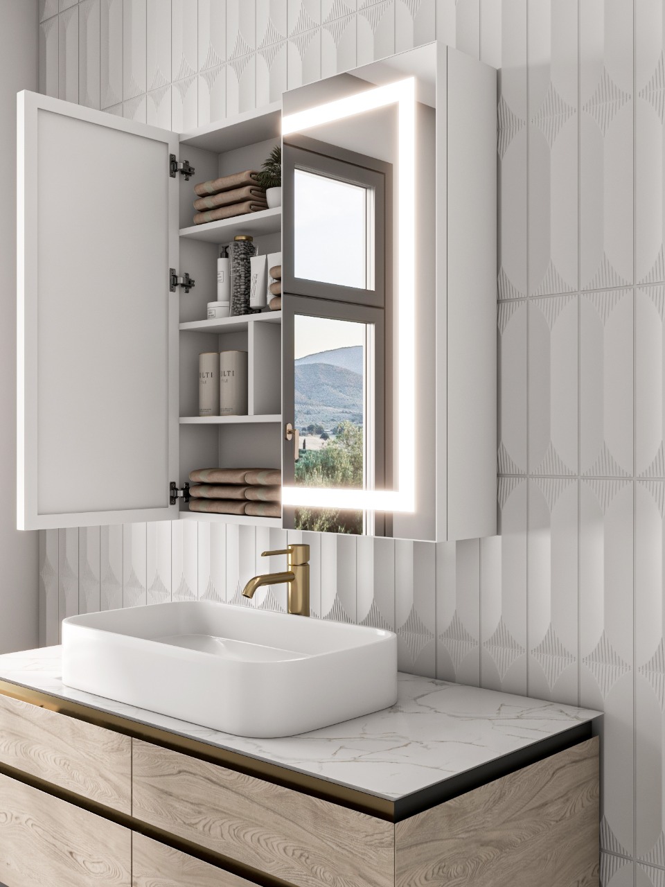 Lustra LED Bathroom Mirror Cabinet | Modern Storage & Lighting | revvvd ...